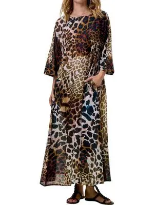 One Season Jackie Leopard-print Maxi Dress - Neutrals