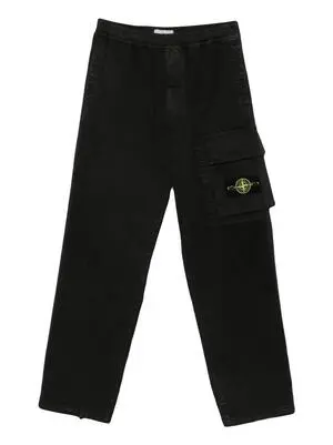 Stone Island Logo Patch Cargo Pants - Black