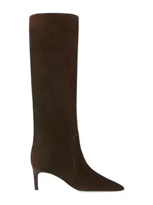 Paris Texas Pointed Suede Knee High Boots - Brown