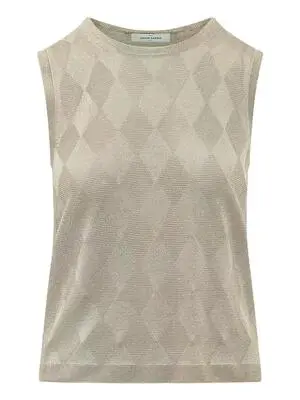 GRAN SASSO Argyle Knit Top - Neutrals