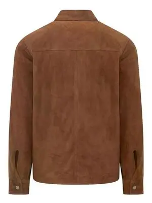 GIOCASTA Suede Panelled Jacket - Brown