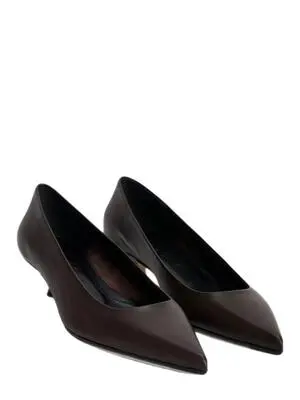 AeydĒ Cari Pointed-toe Kitten Heel Pumps - Brown