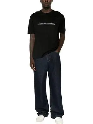 Emporio Armani Logo-print Short-sleeve T-shirt - Black