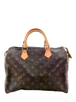 LOUIS VUITTON Speedy Monogram Canvas 30 Satchel Handbag - Brown
