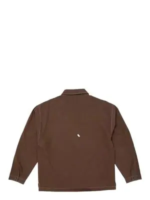 SATTA Drop Contrast-stitch Overshirt - Brown
