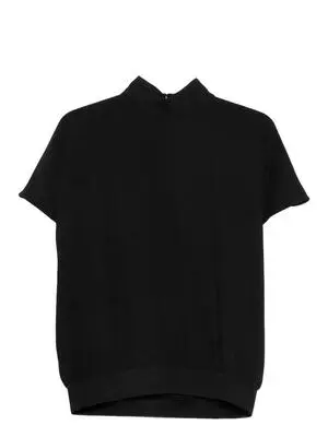 ELEH Open-back High-neck Top - Black
