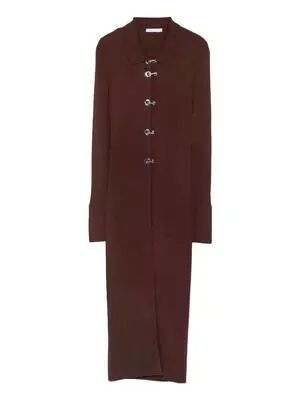 Patrizia Pepe Ribbed Toggle-fastening Cardigan - Brown