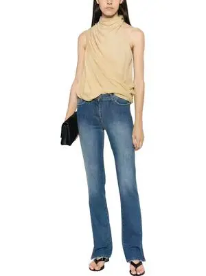 Patrizia Pepe Slit Detail Jeans - Blue