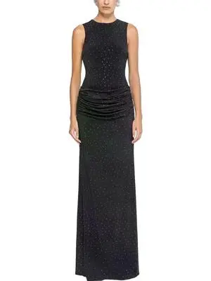 NISSA Rhinestone Embellished Maxi Dress - Black