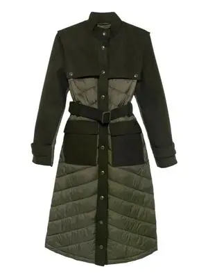 Patrizia Pepe Quilted Panelled Coat - Green