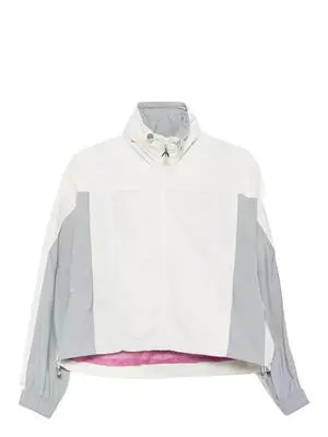 Patrizia Pepe Colour-block High-neck Zip-up Jacket - Neutrals