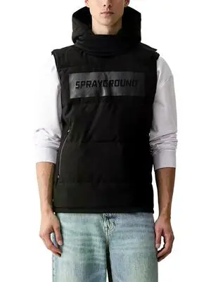 SPRAYGROUND Padded Gilet With Logo Print - Black