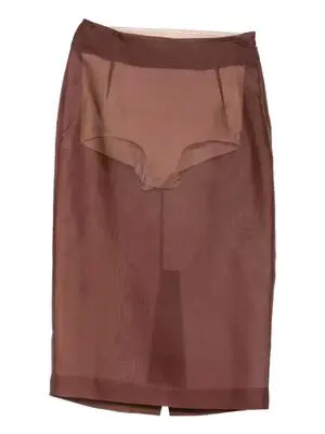 Patrizia Pepe Organza Midi Skirt - Brown
