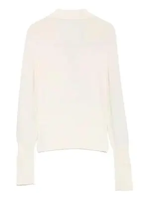 Patrizia Pepe Ribbed-knit T-bar Cardigan - White
