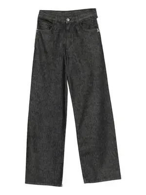 Patrizia Pepe Bi-colour Wide-leg Jeans - Black