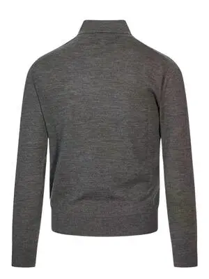 Canali Long-sleeve Polo Shirt - Grey