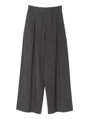 ELEH Pleated Wide-leg Trousers - Grey