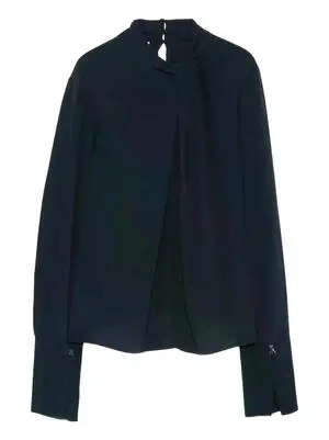 Patrizia Pepe Draped Collar Blouse - Blue
