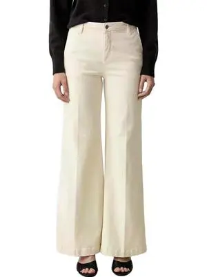 VICOLO Logo-patch Flared Jeans - Neutrals