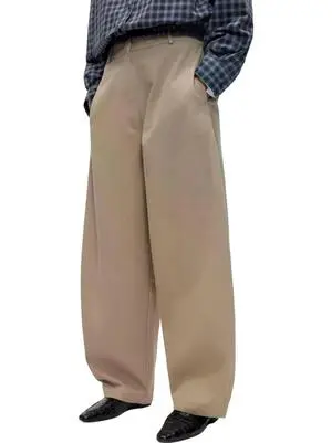 CORDERA Curved Leg Cotton Trousers - Neutrals