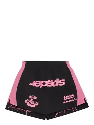 SP5DER Double-layer Logo Print Shorts - Black