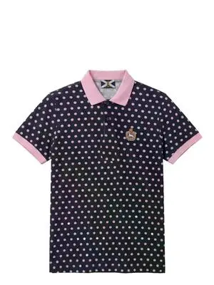 JOHNNY LAMBS Polka-dot Embroidered-logo Polo Shirt - Black