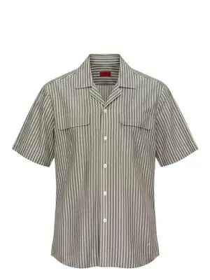 Isaia Striped Short-sleeve Shirt - Grey