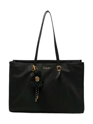 Michael Kors Flower Charm Logo-plaque Tote Bag - Black