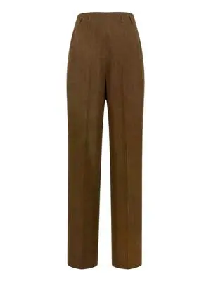 Alberta Ferretti Pleated Belt-loops Trousers - Brown