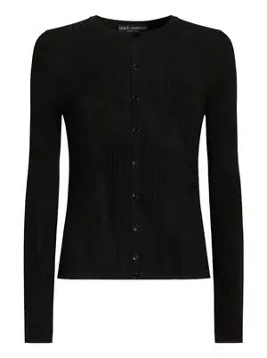 Dolce & Gabbana Ribbed Viscose-knit Cardigan - Black