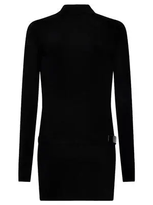 Dsquared2 Long Sleeve Plunge V-neck Mini Dress With Belt - Black