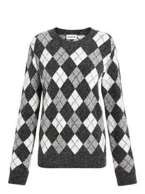 P.a.r.o.s.h Argyle Intarsia Knit Sweater - Grey