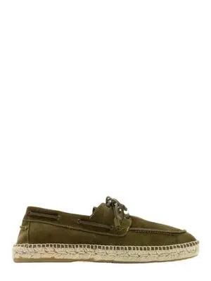 FORSA Lace-up Suede Espadrilles - Green