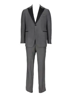 Isaia Contrast-lapel Tuxedo - Grey
