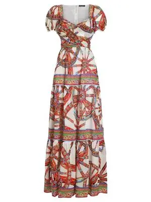 Dolce & Gabbana Carretto Print Long Dress - Black