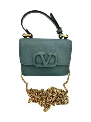 Valentino Garavani Vlogo Chain Leather Pouch - Blue
