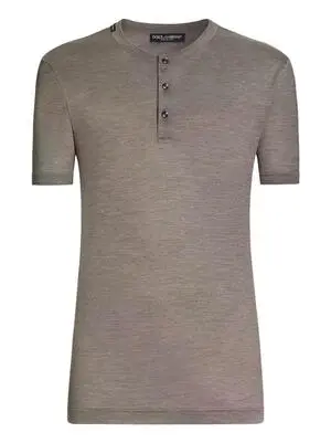 Dolce & Gabbana Silk Serafino T-shirt - Brown