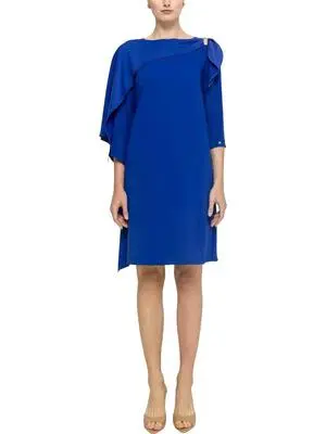 NISSA NISSA Asymmetrical Midi Dress With Ruffle Detailing And Gold-Tone Hardware