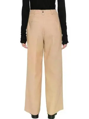 Patrizia Pepe Pleated Wide-leg Trousers - Neutrals