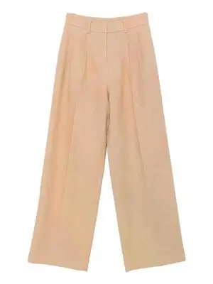 Patrizia Pepe Pleated Wide-leg Trousers - Neutrals