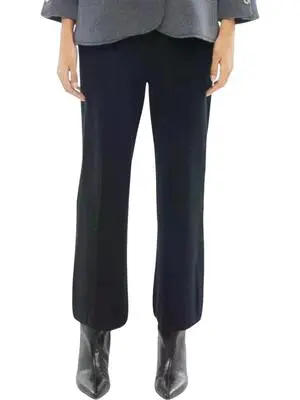 IZAAK AZANEI High-waisted Wide-leg Trousers - Black