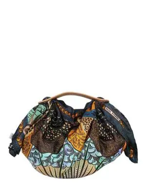 ATELIER VLISCO Silk Graphic Print Backpack - Blue