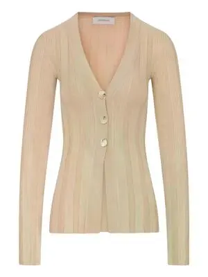 SPORTMAX Sportmax Ribbed Knit V-Neck Cardigan