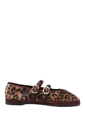 FLABELUS Claire Leopard-print Ballet Flats - Brown