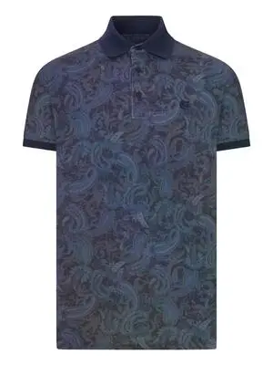 Etro Paisley-print Polo Shirt - Blue