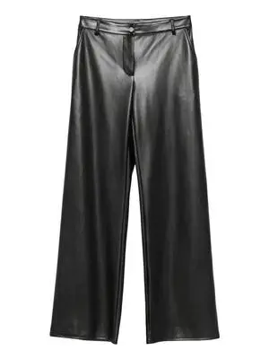 Patrizia Pepe Coated Straight-leg Trousers - Black