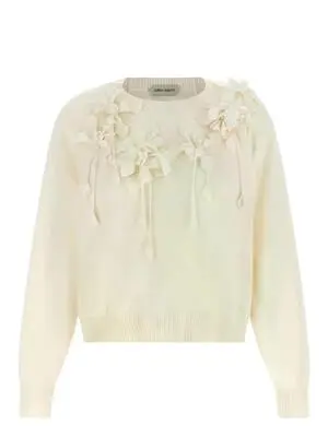 Alberta Ferretti Floral Embroidered Pendant Detail Sweater - Neutrals