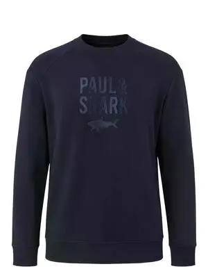 Paul & Shark Logo Embroidered Raglan Sleeve Sweater - Blue