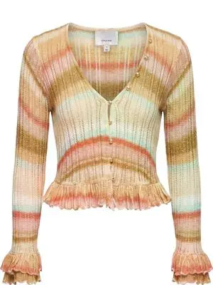 Cinq À Sept Edith Space-dyed Ruffled Cardigan - Neutrals