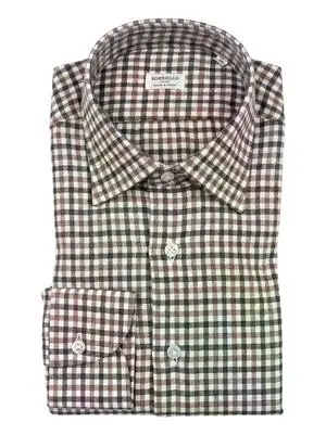 BORRIELLO NAPOLI Check-print Button-down Shirt - Brown